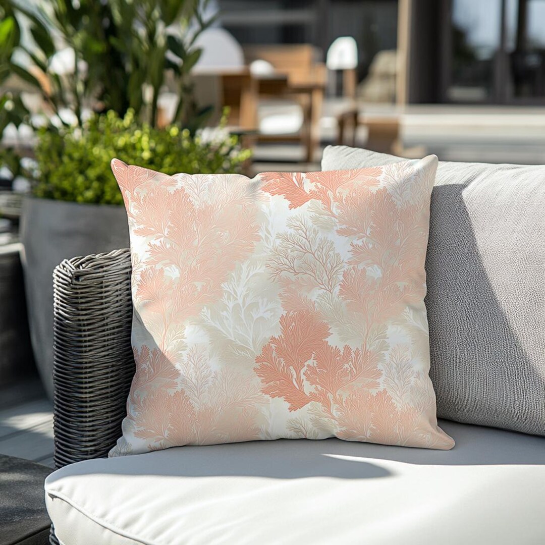 Coral Reef Outdoor Pillows | Coastal Decor, Patio Cushion, Garden Throw ...