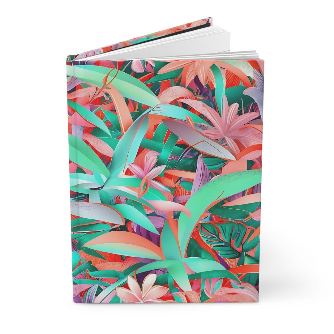 Matte Hardcover Journal, Tropical Flowers Journal, Botanical Notebook ...