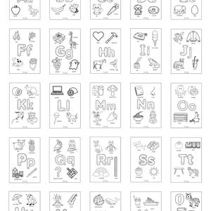 Alphabet Coloring Pages Bundle: A-Z Printable Learning (PDF Download ...