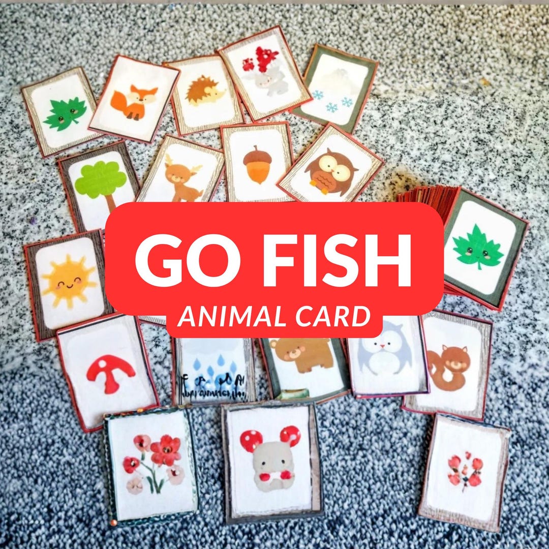 Forest Animal Go Fish Cards | Printable Set - Etsy