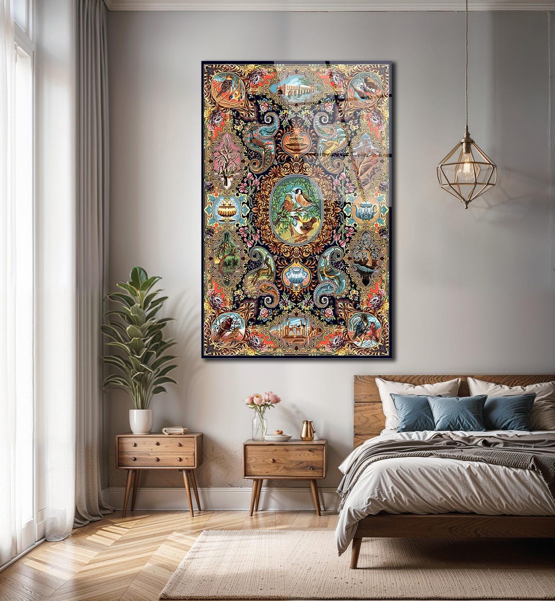 Seamless Masterpiece Unique Glass Wall Art: Modern Eastern Artwork Wall ...