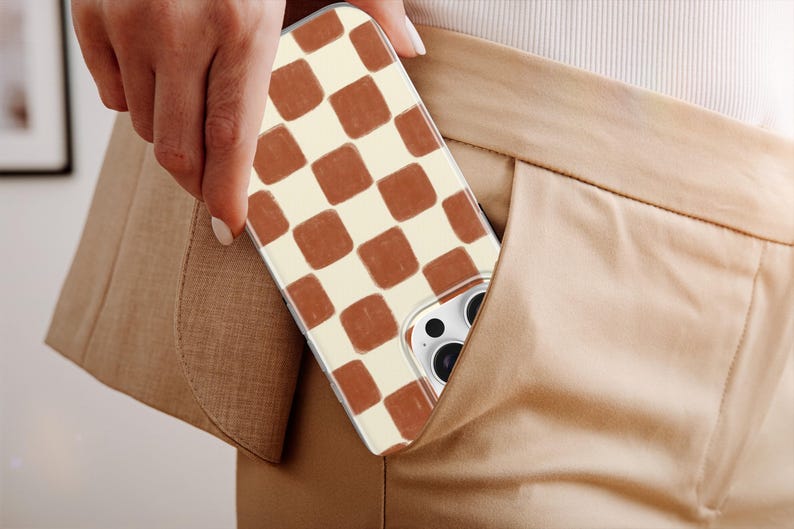 Capa retrô xadrez vintage para iPhone 17 Pro Max, 16e, 15, 14, 13 e ...