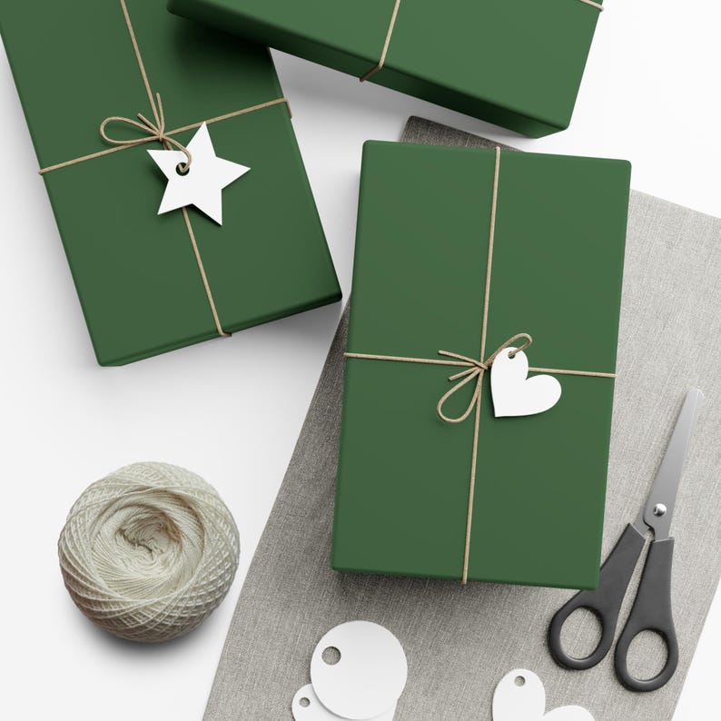Forest Green Gift Wrap: Eco-friendly Christmas Holiday Packaging - Etsy