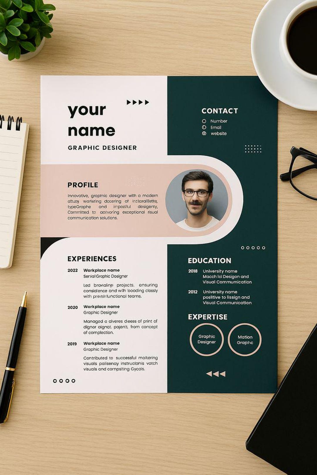 Clean Minimalist CV Template - Etsy