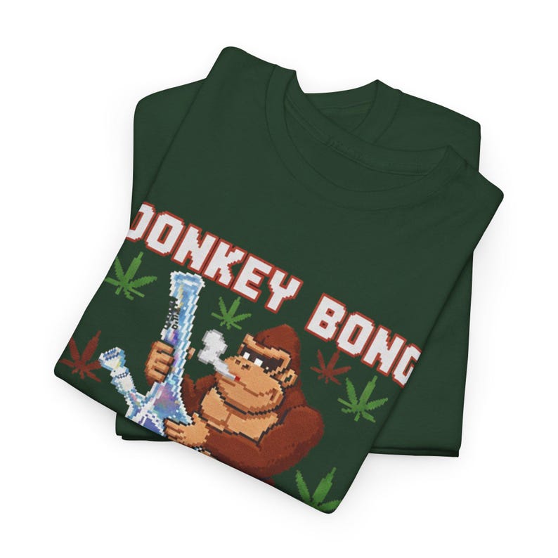 Donkey Bong Pixel Art Tee | Video Game Parody, Cannabis Mushrooms ...