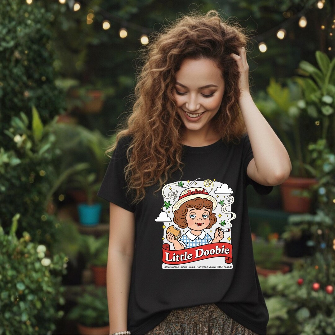 Little Doobie Cartoon Girl Tee | Vintage Snack Retro Logo T-shirt ...