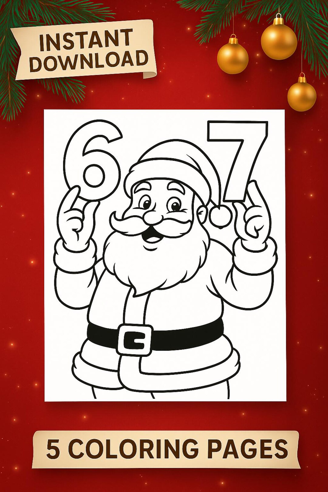 Santa 6 7 Coloring Pages – Viral Christmas Trend | Funny Santa Coloring ...