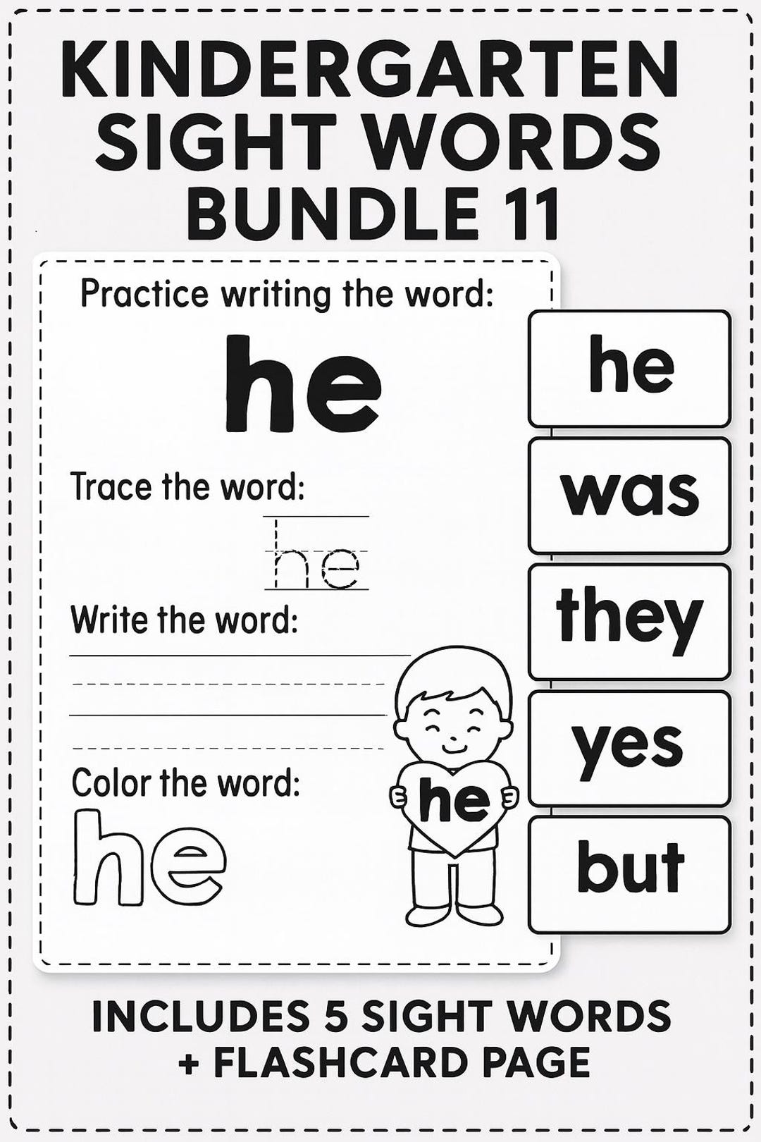 Kindergarten Sight Words Practice Bundle – Set 11 | Instant Download ...