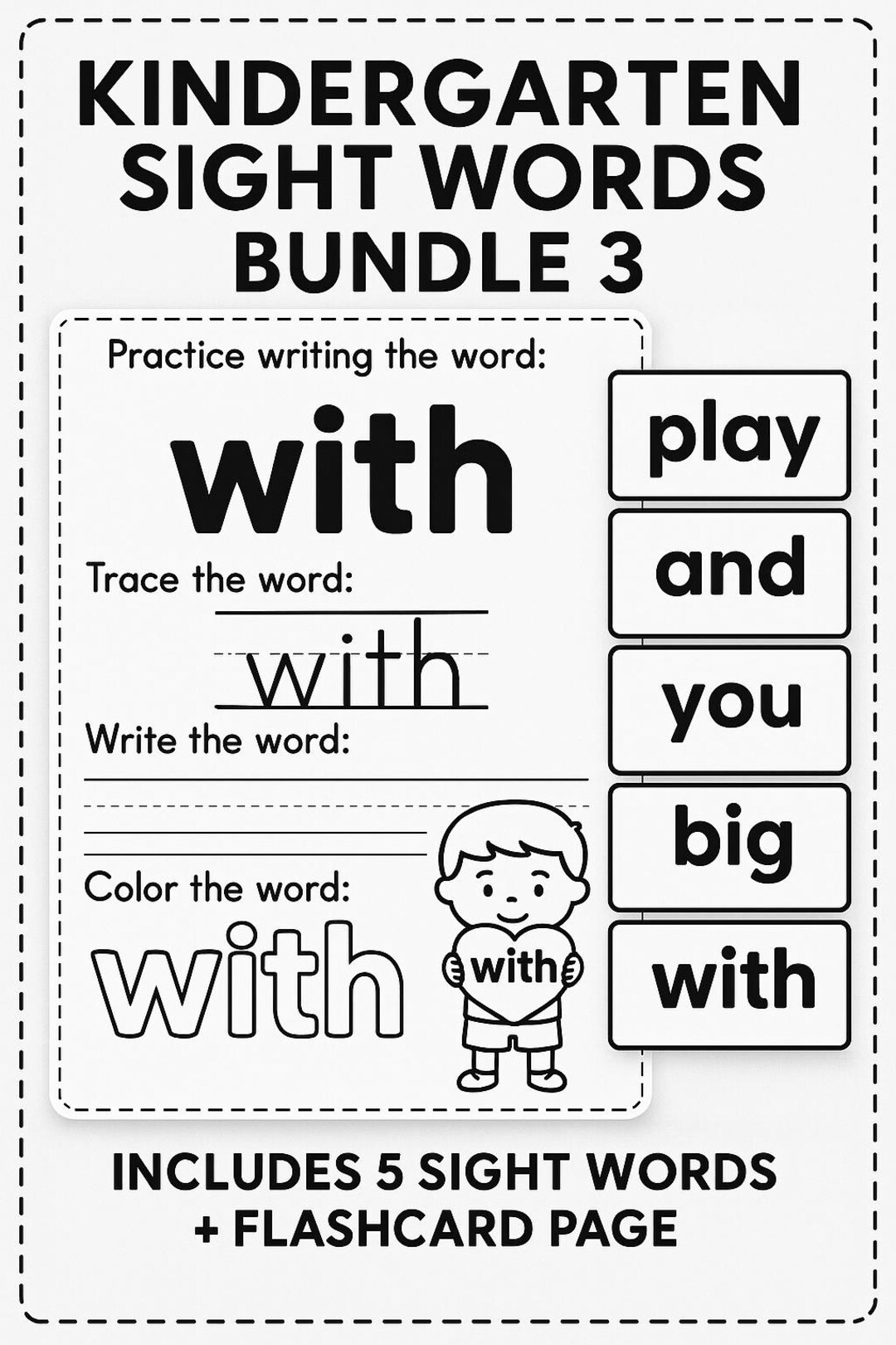 Kindergarten Sight Words Practice Bundle – Set 3 | Instant Download ...