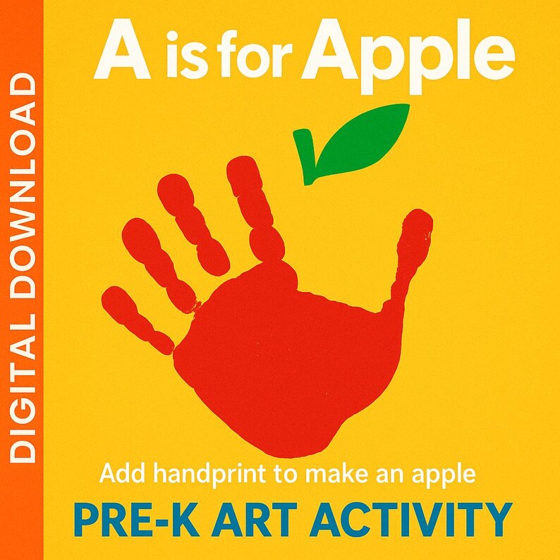 A is for Apple Handprint Craft | Alphabet Preschool Activity | Digital ...