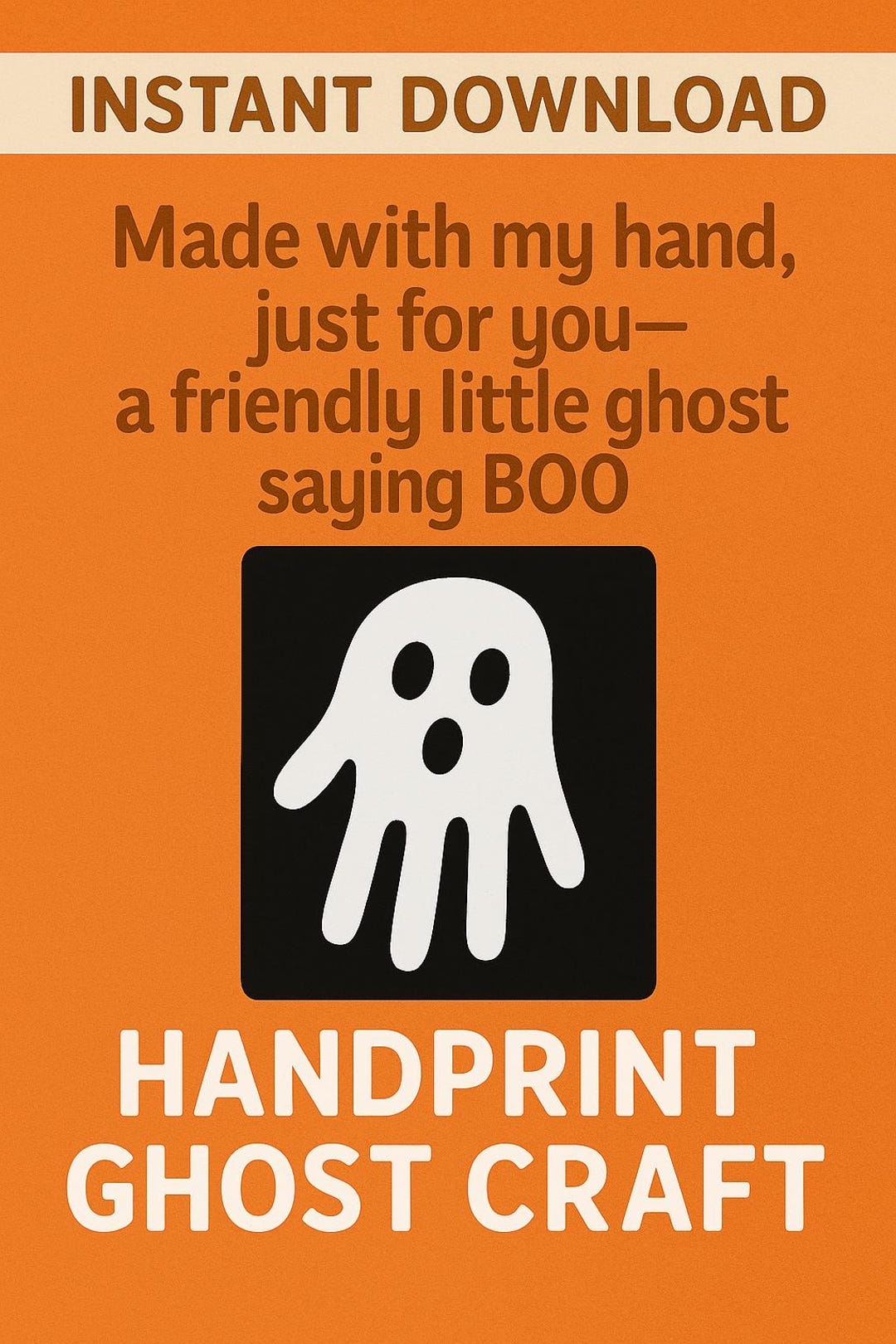 Handprint Ghost Craft Printable – Halloween Kids Activity | Instant ...