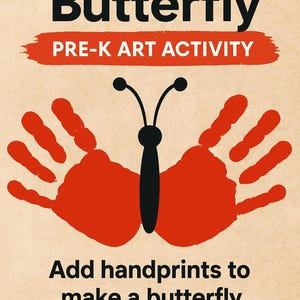 B is for Butterfly Handprint Craft | Alphabet Preschool Activity ...