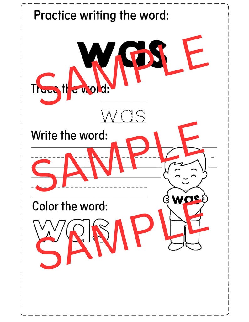 Kindergarten Sight Words Practice Bundle – Set 11 | Instant Download ...