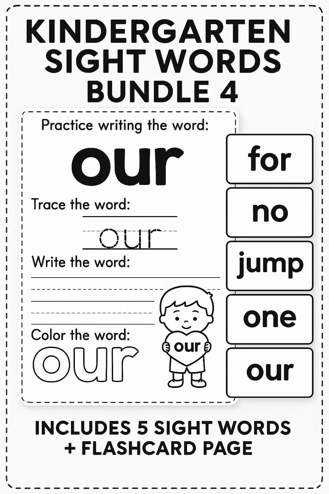 Kindergarten Sight Words Practice Bundle – Set 4 | Instant Download ...