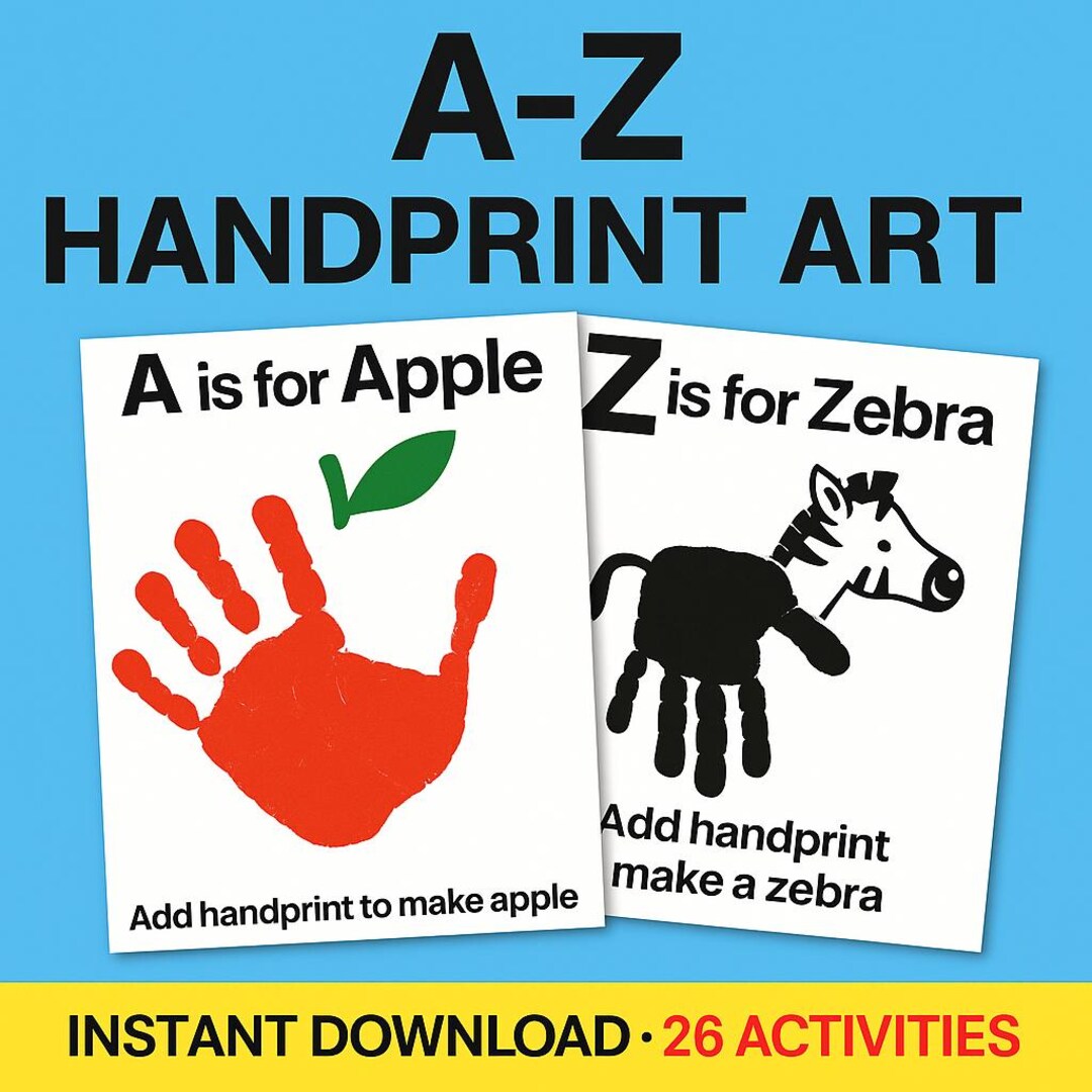 A–Z Handprint Alphabet Art Activities – Full 26 Letter Set | Preschool ...