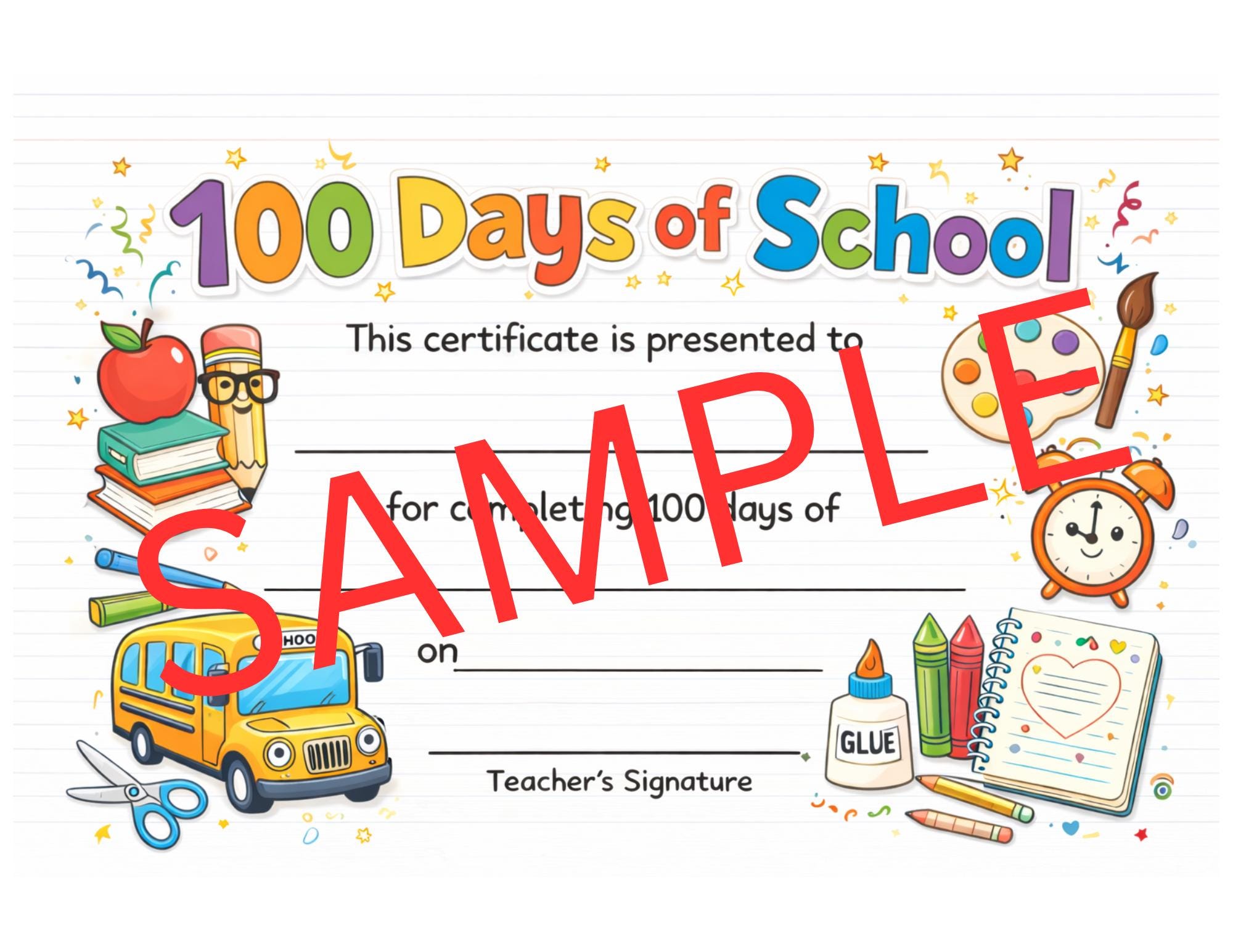100 Days of School Certificates | Printable Classroom Awards | Black ...