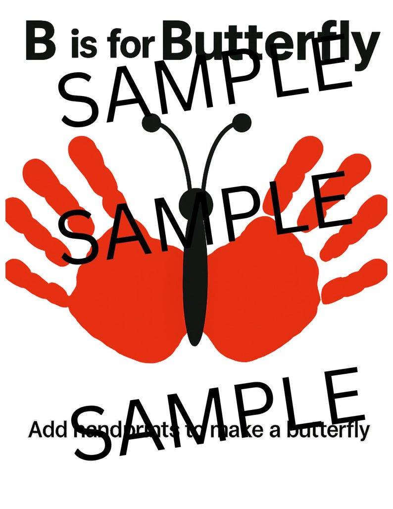 B is for Butterfly Handprint Craft | Alphabet Preschool Activity ...