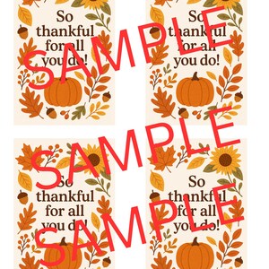 So Thankful for All You Do Gift Tag – Fall Printable Gift Tag ...