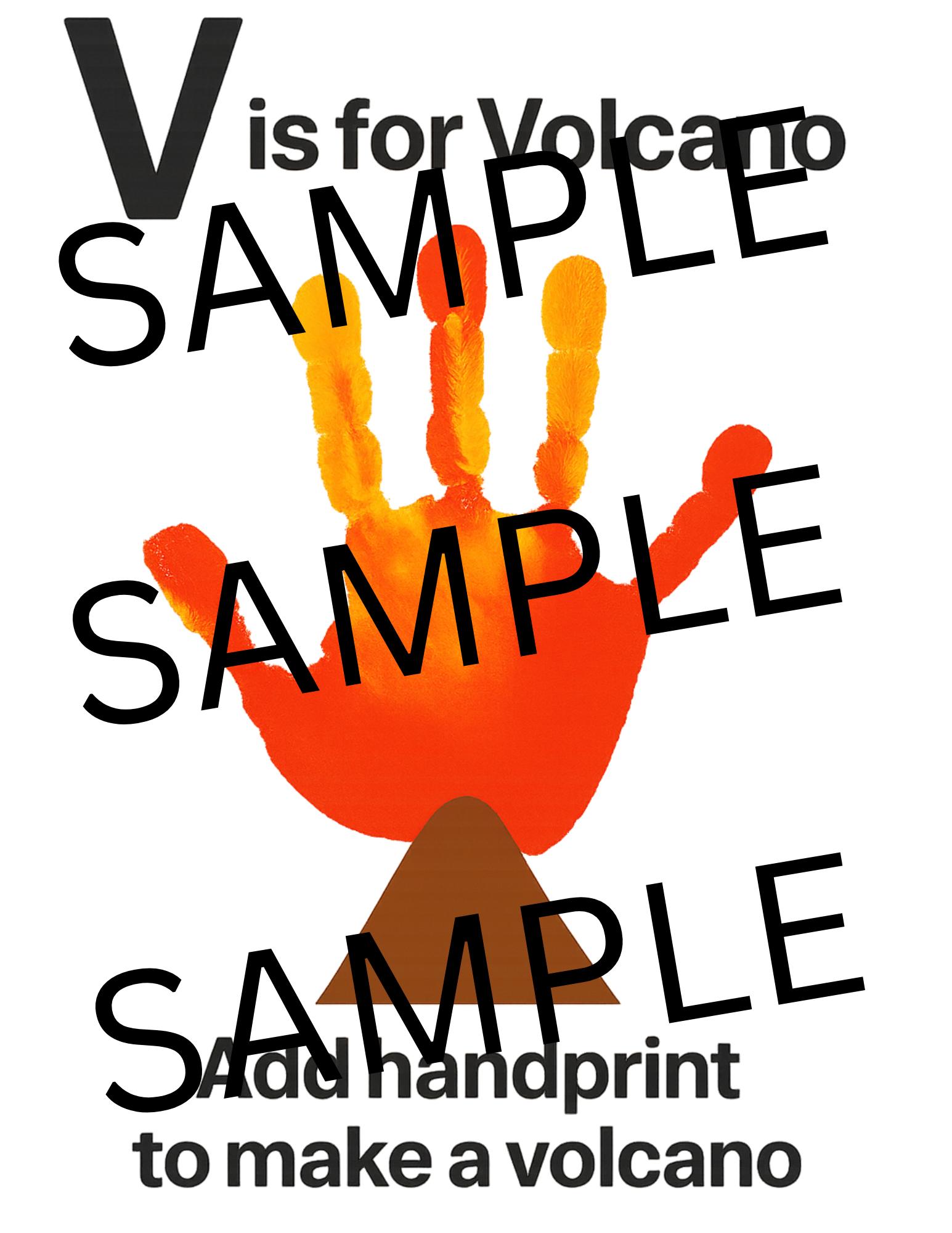 V is for Volcano – Preschool Handprint Art Project | Alphabet Craft ...