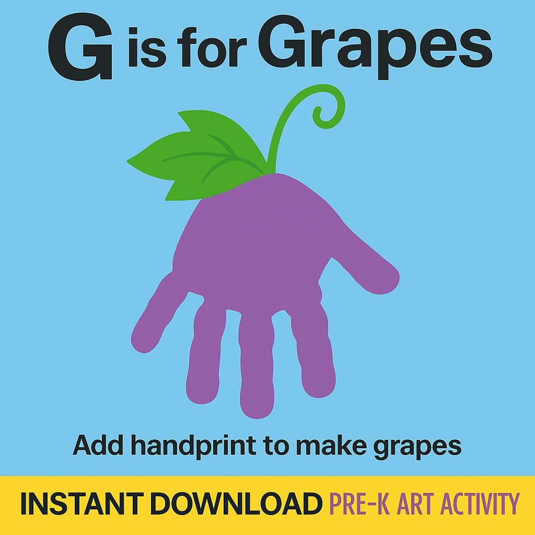G is for Grapes – Preschool Handprint Art Project | Alphabet Craft ...