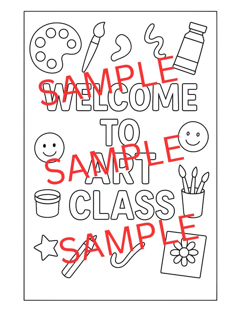 Welcome to Art Class Coloring Page | Back to School Printable ...