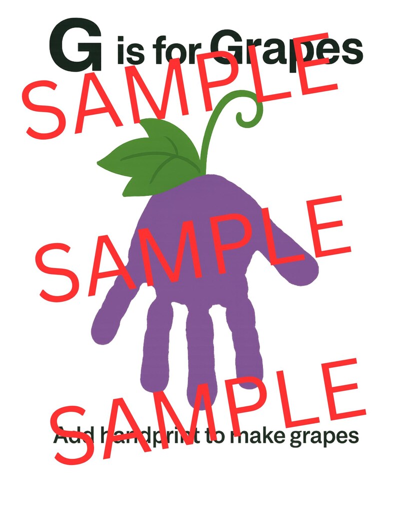 G is for Grapes – Preschool Handprint Art Project | Alphabet Craft ...