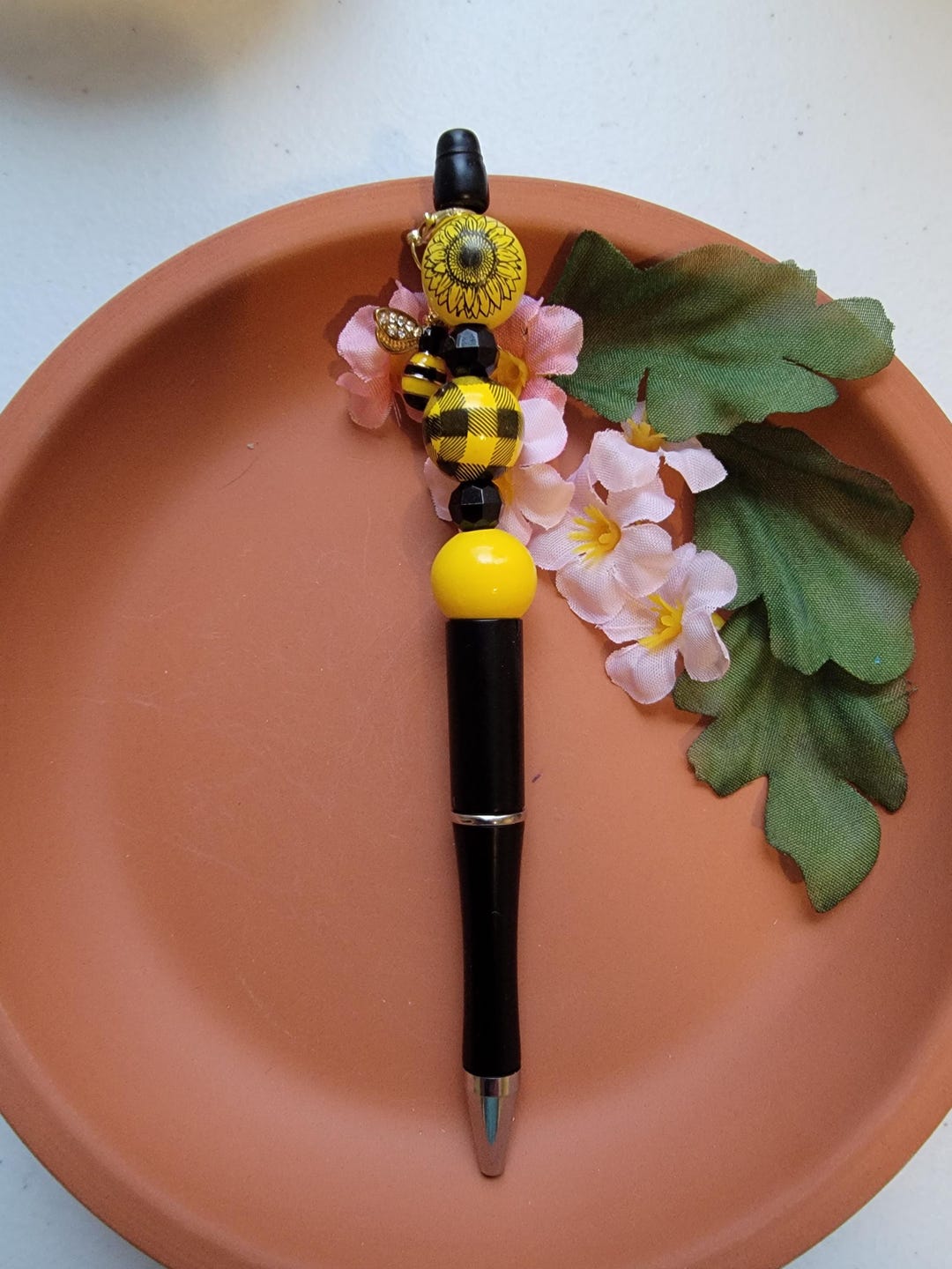 Black and Yellow Beaded "bee" Pen, Super Cute and Fun Beaded Pen With a ...