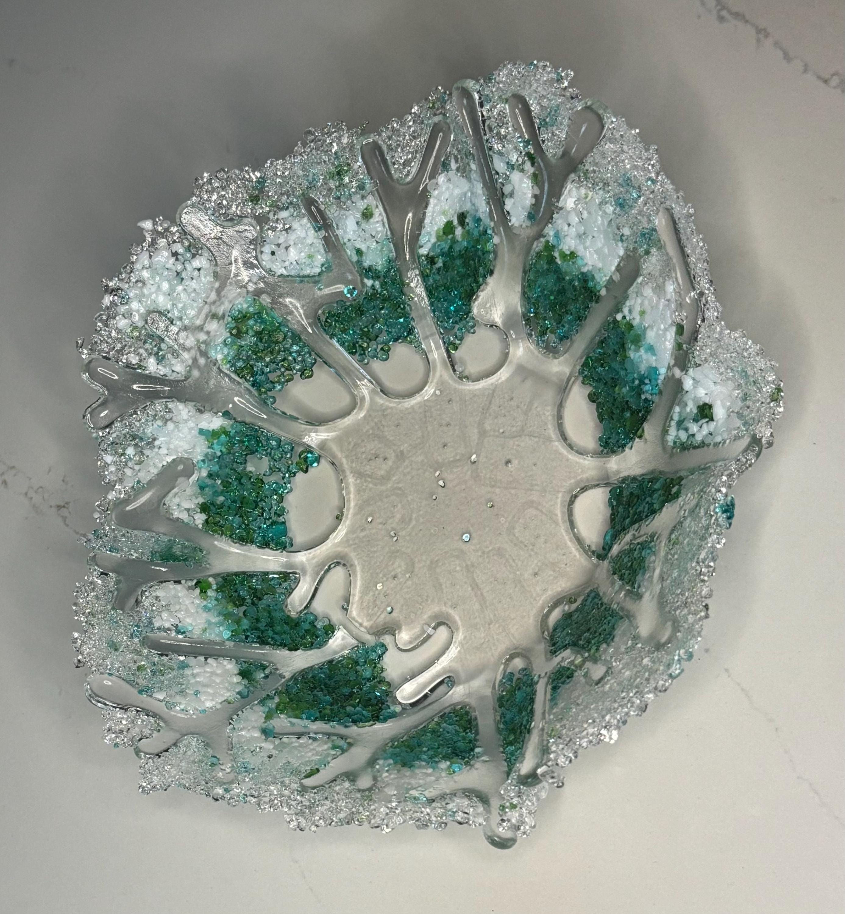 Handmade Decorative Glass Bowl: 8.5 Inch Unique Art Centerpiece for ...