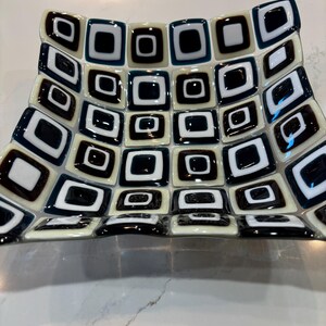 Decorative Centerpiece Square Glass Bowl: 12 Inch Unique Art ...