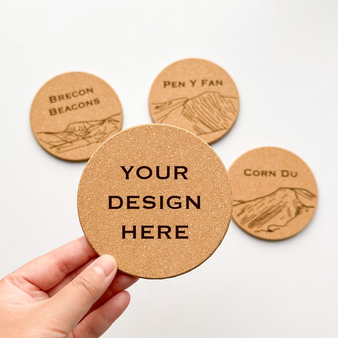 Custom Engraved Cork Coasters | Personalized Logo Artwork - Etsy UK