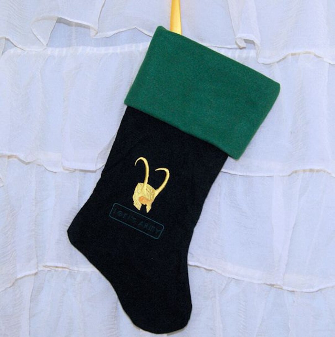 Loki's Army Gold Horned God Helmet Embroidered Black Stocking Mtcoffinz ...