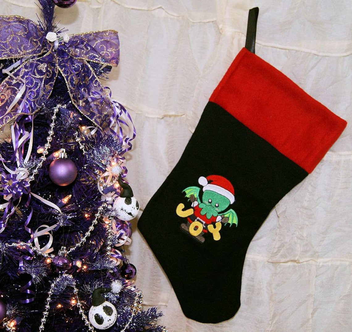 Cthulhu Santa Monster Embroidered Black Yule Christmas - Etsy