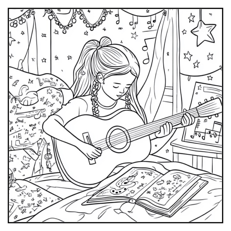 Girl Moments – Cute & Comfy Coloring Book (50 Pages) PDF, 8.5x8.5 - Etsy