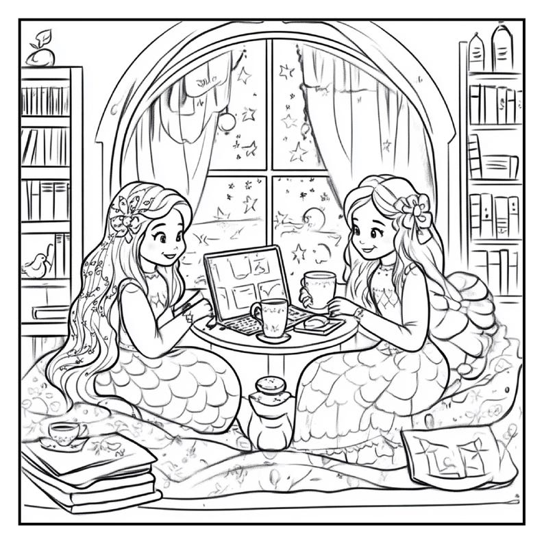 Girl Moments – Cute & Comfy Coloring Book (50 Pages) PDF, 8.5x8.5 - Etsy