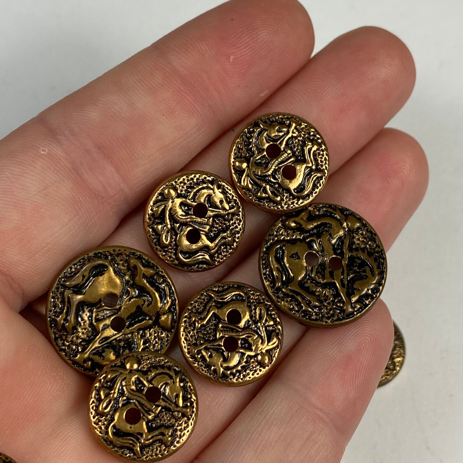 Lot of Brass Cowboy Rodeo Buttons | Etsy