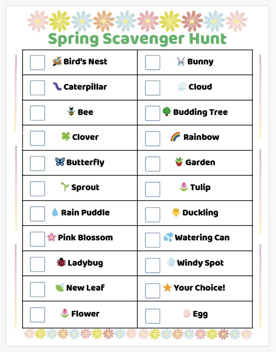 Outdoor Seasonal Scavenger Hunt Bundle for Kids: Spring, Summer, Fall ...