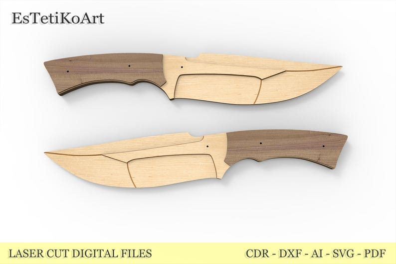 Laser Cut Wooden Toy EDC Knife Template: DIY Digital Downloads - Etsy