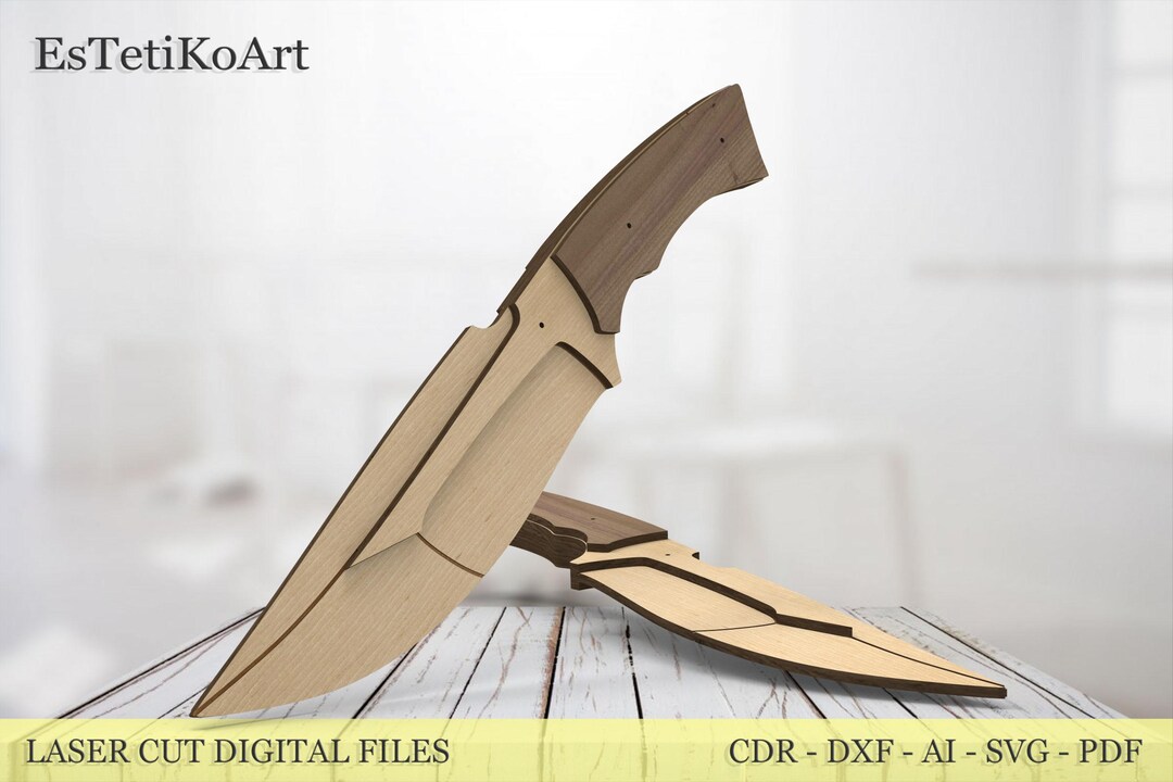 Laser Cut Wooden Toy EDC Knife Template: DIY Digital Downloads - Etsy