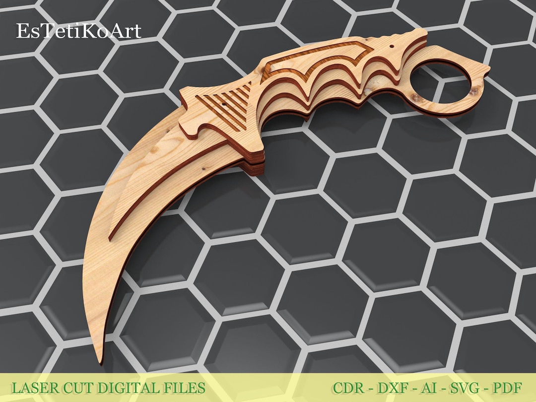 Karambit Knife SVG – Laser Cut Vector Template for Cosplay, Digital ...