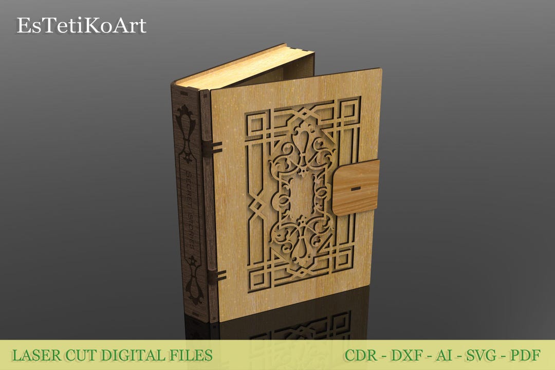 Laser Cut Wooden Book Box Template, Keepsake Box (digital Files) - Etsy
