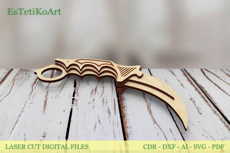 Karambit Knife SVG – Laser Cut Vector Template for Cosplay, Digital ...