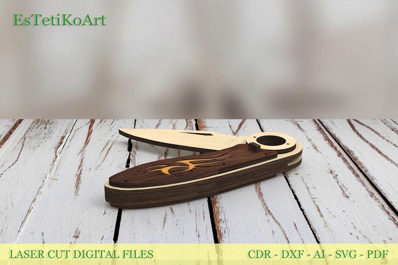 Laser Cut Files Wooden Toy Pocket Knife Template: DIY Digital Downloads ...