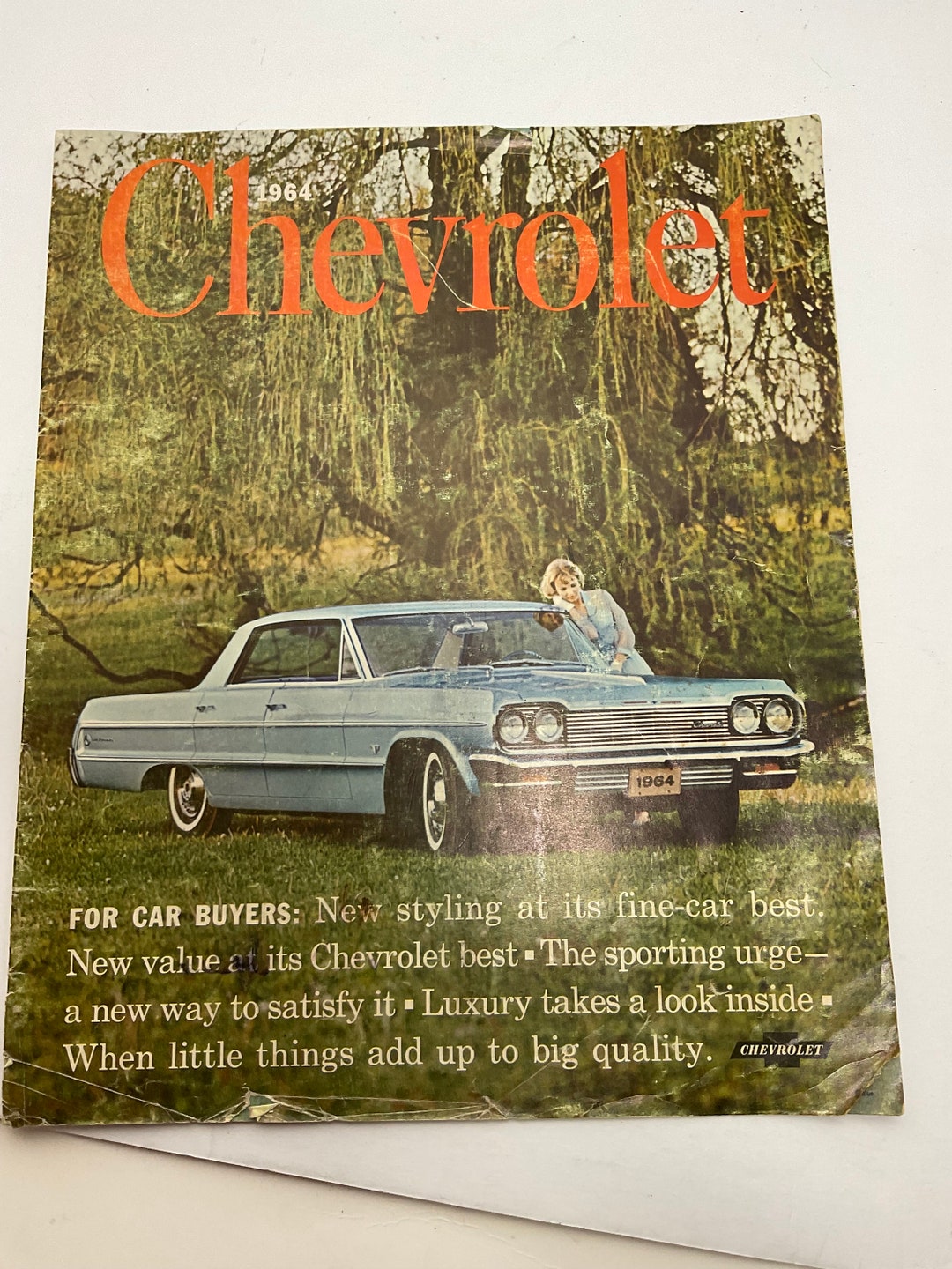 Original 1964 Chevrolet Full Size Sales Brochure With Paint Colors ...