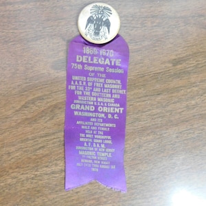 1970 Vintage Masonic Pin Badge Ribbon Scottish Rite Degree - Etsy