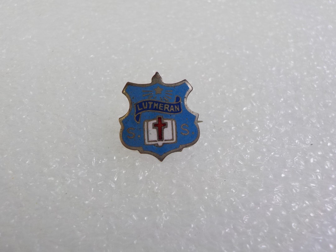 Vintage Enameled Shield Pin That Reads Lutheran SS Sunday - Etsy