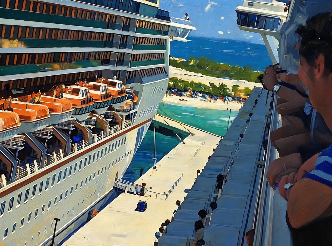 Cruise Ship Oil Painting (digital File) - Etsy