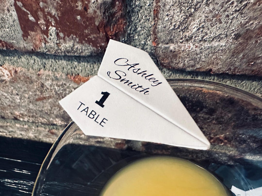 Set of 25 Handmade Origami Paper Planes With Wedding Guest Names, Table ...