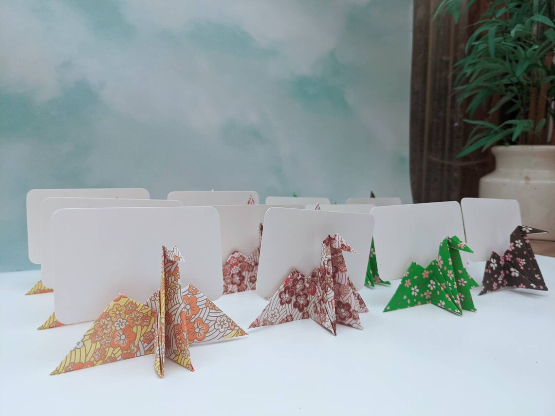 Set of 20 Origami Cranes Place Card Holder Name Card Table - Etsy UK