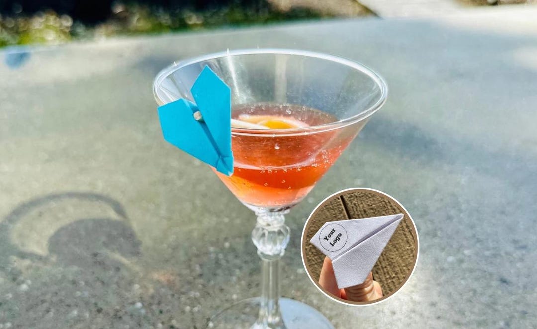 Set of 50, Origami Paper Airplane Cocktail Picks: Handmade Party ...