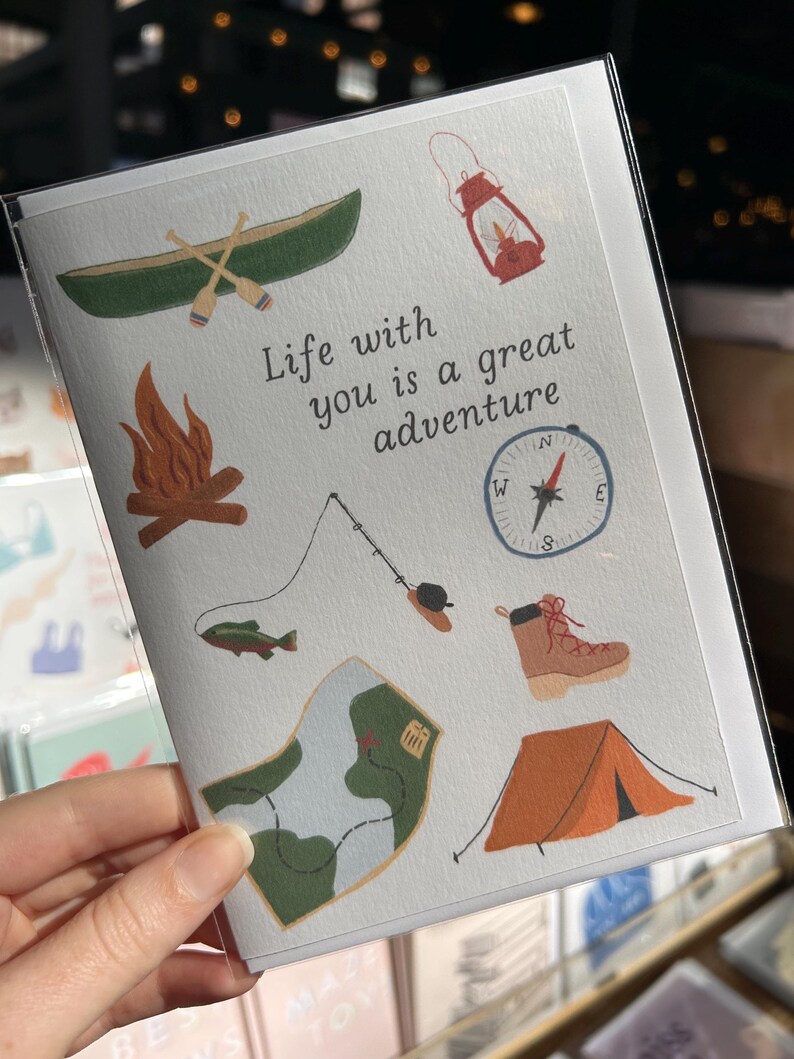 Camping Adventure Greeting Card: Love & Friendship Anniversary - Etsy